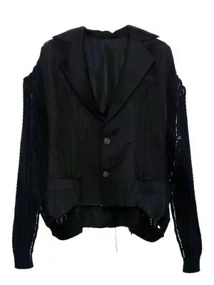SONIA CARRASCO Knitted-Sleeves Blazer