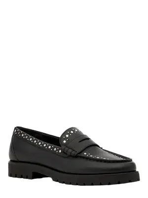 Paige Ellis Studded Penny Loafer - Black