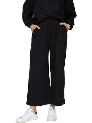TURTLEDOVE LONDON Organic Cotton Wide Leg Trousers - Black