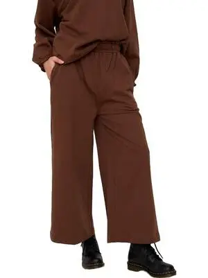 TURTLEDOVE LONDON Organic Cotton Wide Leg Trousers - Brown