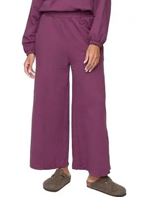 TURTLEDOVE LONDON Organic Cotton Wide Leg Trousers - Purple