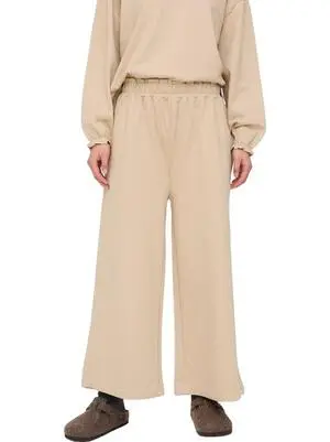 TURTLEDOVE LONDON Organic Cotton Wide Leg Trousers - Stone