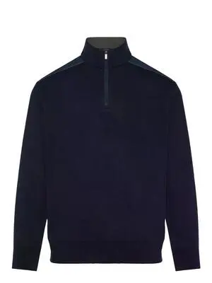 Paul & Shark Panelled Half-zip Sweater - Blue