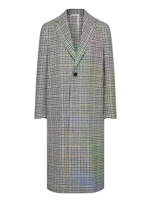 Thom Browne Checked Tailored Coat - Black