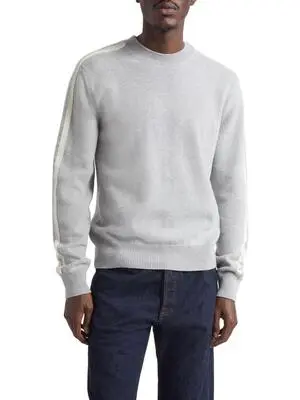 Herno Side Stripe Wool Crewneck Sweater - Pearl Grey