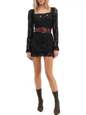 For Love & Lemons Claudia Rose Lace Mini Dress - Black