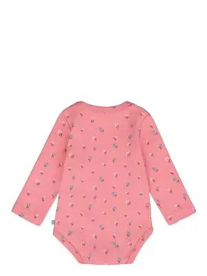 DEUX PAR DEUX Organic Cotton Long Sleeve Romper - Pink Floral
