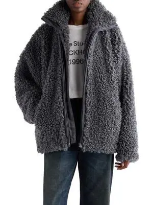 Acne Studios Faux Shearling Jacket - Carbon Grey
