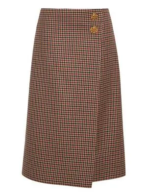 Cara Cara Luca Houndstooth Plaid Midi Skirt - Dante Plaid