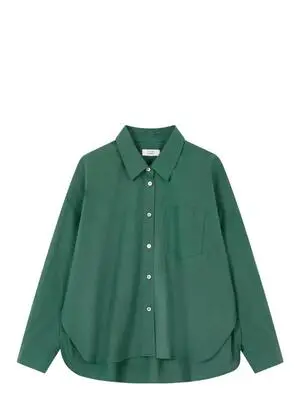 STUDIO TOMBOY Patch-pocket Buttoned-sleeve Shirt - Green