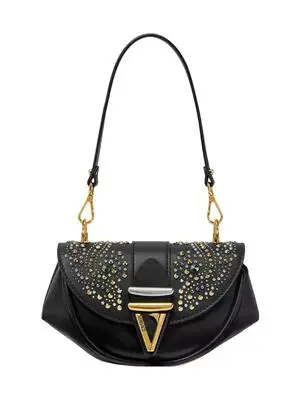 Versace Stud-embellished Shoulder Bag - Black