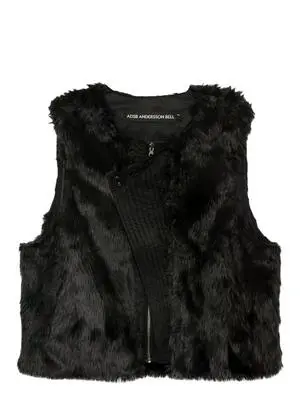 Andersson Bell Collarless Zip-up Vest - Black