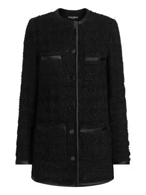 Dolce & Gabbana Single-breasted Tweed Jacket - Black