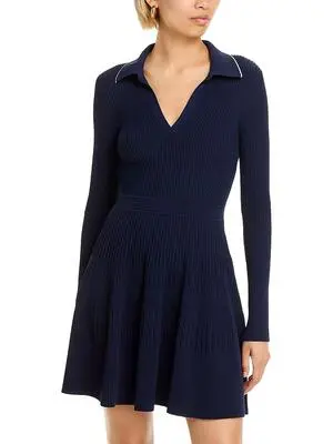 Simkhai Alcott Collared Long Sleeve Dress - Midnight