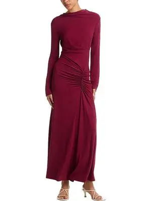 Simkhai Ferrera Long Sleeve Dress - Cranberry