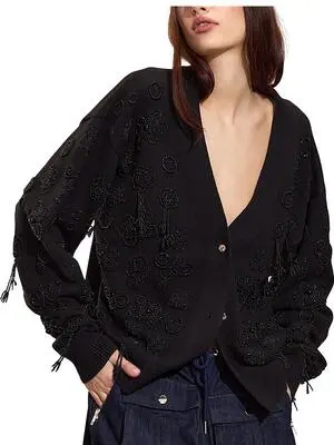 Cynthia Rowley Paloma Boyfriend Cardigan - Black
