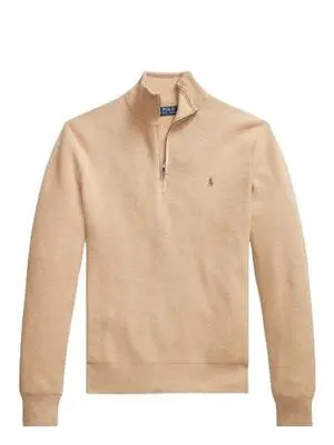 Polo Ralph Lauren Long Sleeve 1/2 Zip Pullover - Camel Melange