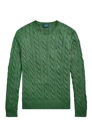 Polo Ralph Lauren Cable-Knit Cotton Sweater Kale Green
