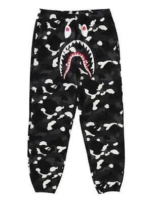 A BATHING APE City Camo Shark Relaxed Fit Sweatpants - Black