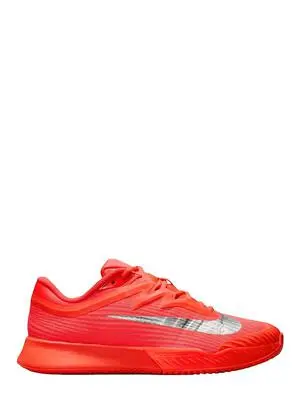 Nike Court Air Zoom Vapor Pro 3 Premium Clay Sneakers - Bright Crimson/metallic Silver