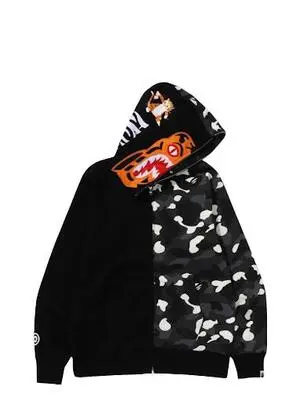 A BATHING APE City Camo Tiger Shark Full Zip Hoodie - Black