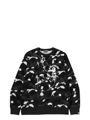 A BATHING APE City Camo Painting Crewneck Sweatshirt - Black