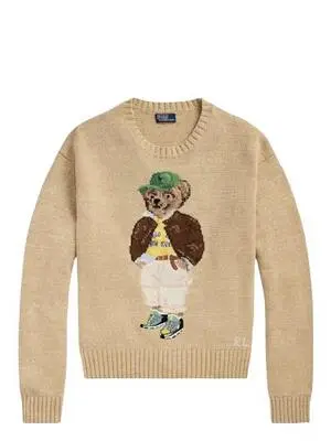 Polo Ralph Lauren Cotton Bear Crew Neck Pullover - Tan
