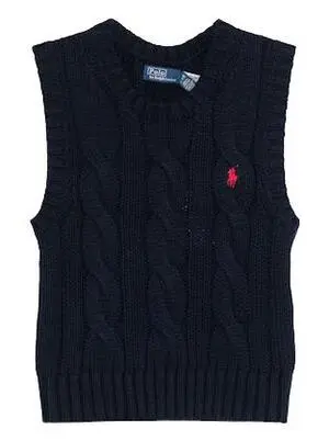 Polo Ralph Lauren Sleeveless Cable-knit Sweater - Hunter Navy Blue