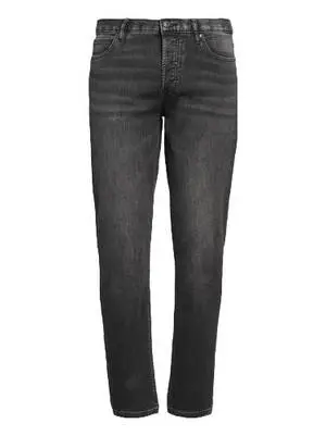 Hugo Jeans In Cotton Blend With Leather Trims - Black