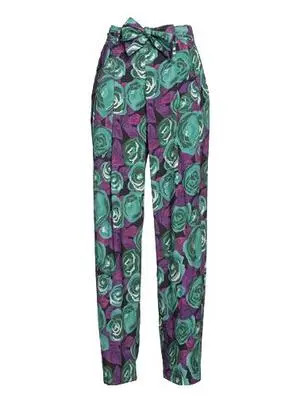 8PM Floral Print High-waisted Pants - Green