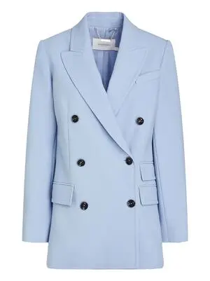 Zimmermann Double-breasted Crepe Blazer - Light Blue