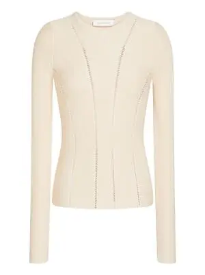 Zimmermann Pointelle-knit Top - Cream