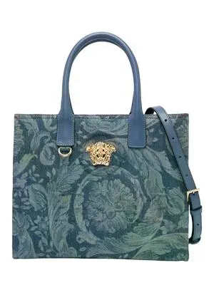 Versace Small Barocco La Medusa Tote - Blue