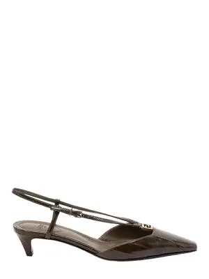 Fendi 40mm Ffold Heeled Pumps - Green