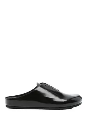 Jacquemus Lace-up Patent Leather Mules - Black
