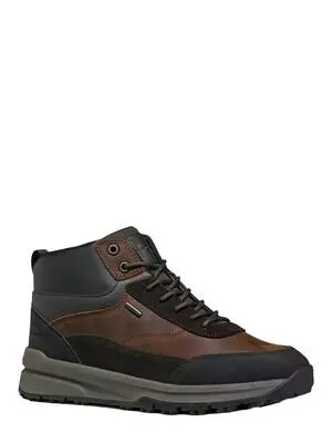 Geox Leather Panelled High-top Sneakers - Brown