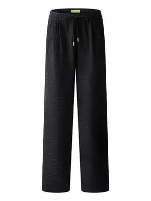 Shanghai Tang Textured Trousers With Drawstring Waistband - Black