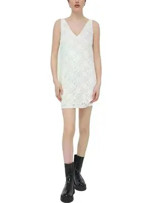 Desigual Floral Lace Shift Dress - White
