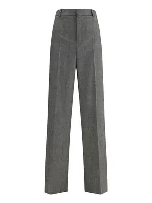 SAINT LAURENT Check-Pattern Wool Trousers