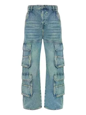 DIESEL Multi-pocket Straight Leg Cargo Jeans - Blue