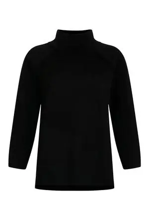 GRAN SASSO High-neck Side-split Sweater - Black