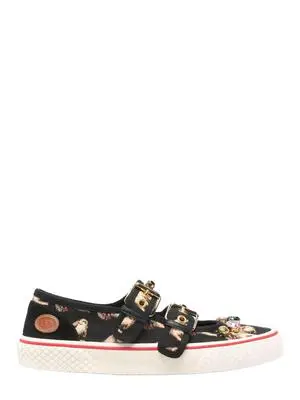 Valentino Garavani Double-buckle Slip-on Ballerina Sneakers - Black