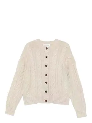 Eric Bompard Cable-knit Crew-neck Cardigan - Neutrals