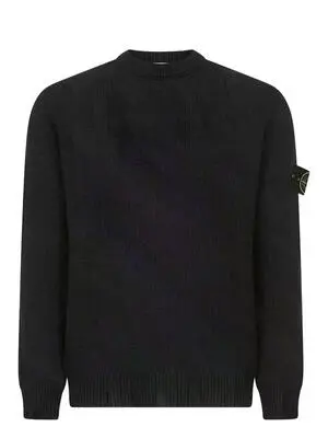 Stone Island Ribbed Crewneck Sweater - Black
