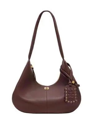 GANNI Medium Hobo Tote Bag - Brown