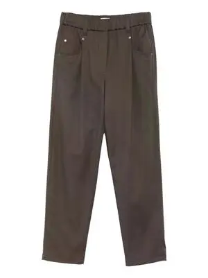 Brunello Cucinelli Pleated-front Five-pocket Trousers - Brown