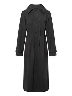 ELENA VELEZ Pleated Button-Fastening Coat