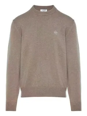 Jacob Cohen Embroidered-logo Crew-neck Sweater - Brown