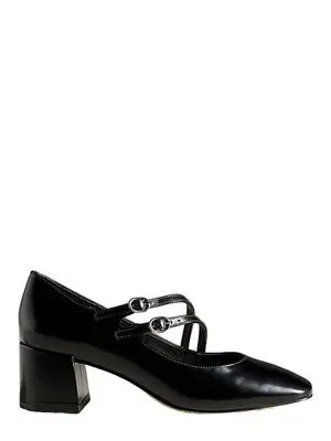 Maeve Asymmetric Strap Block-heel Mary Janes - Black