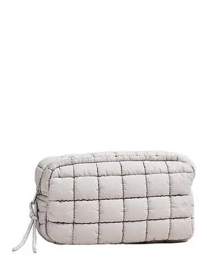 URBAN EXPRESSIONS Quilted Puffer Pouch Light Grey